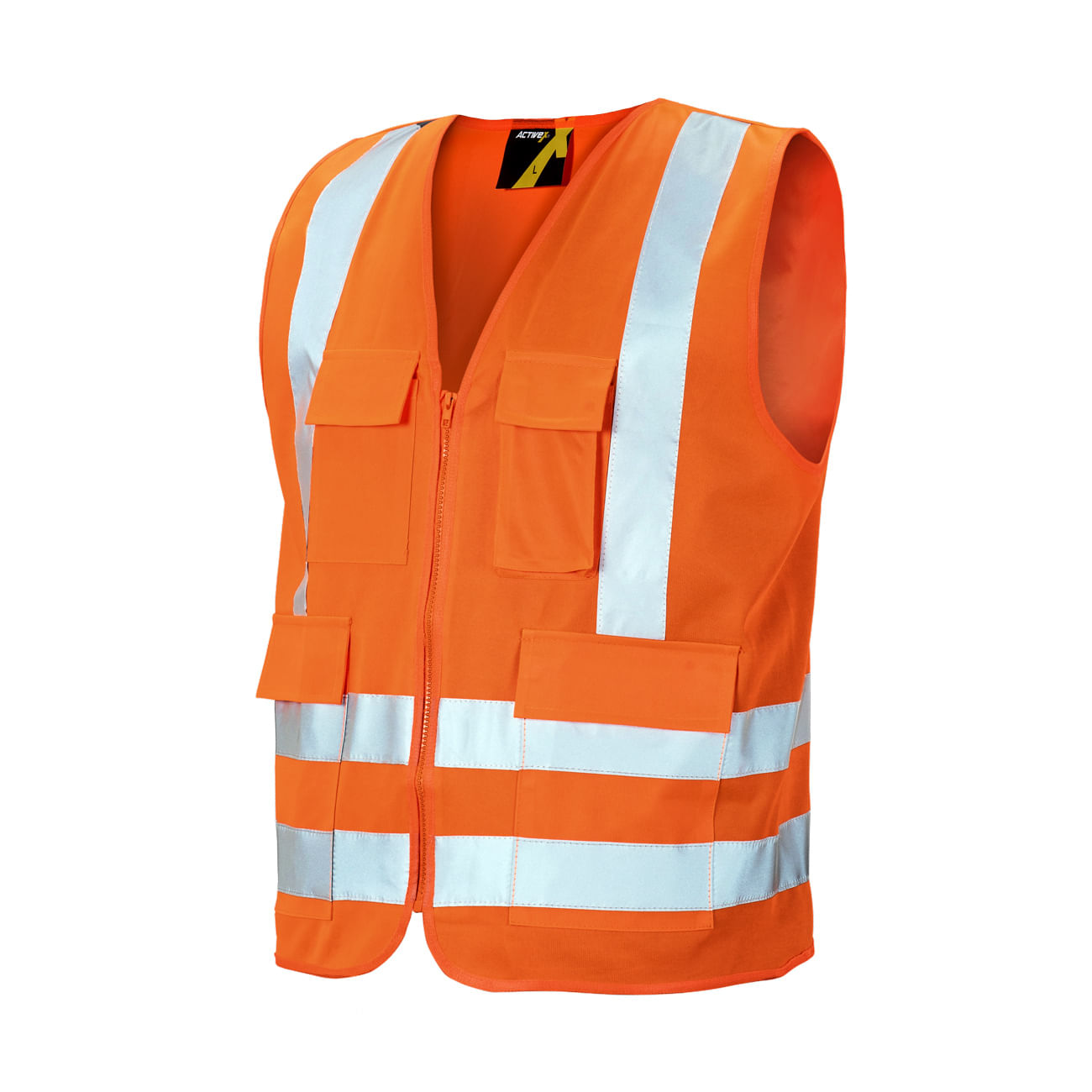 Chaleco Geólogo Activex Naranjo 4 Bols.Alta Vis.C/Cinta - Treck CL