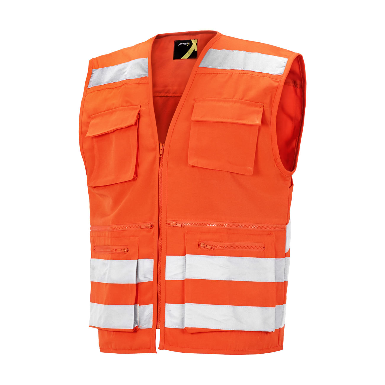 Chaleco Activex Geologo Canvas Naranjo Reflectante 360° - Treck CL